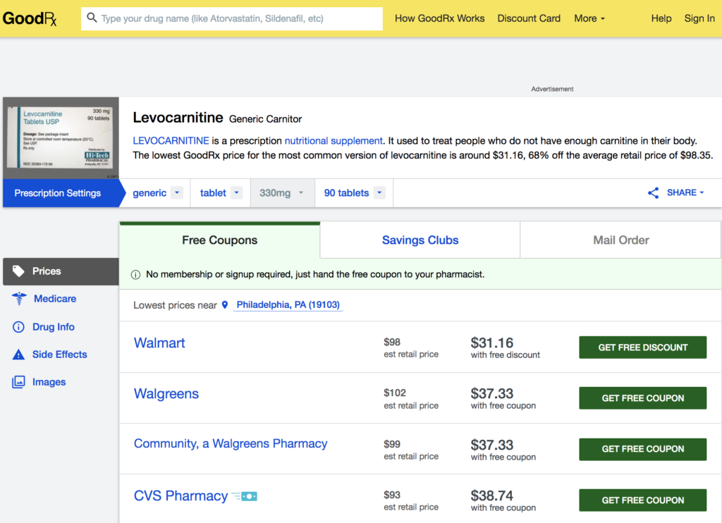 L-carnitine (levocarnitine; Carnitor®): Basic information - Simple and ...